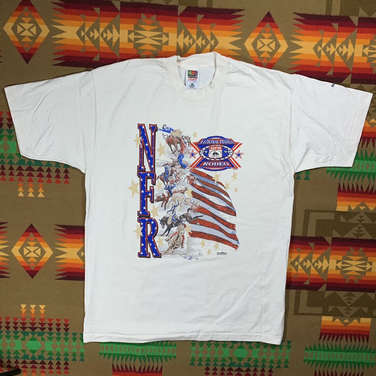 Rodeo × Vintage Vintage 1990’s National Finals Rodeo Horse Western T ...
