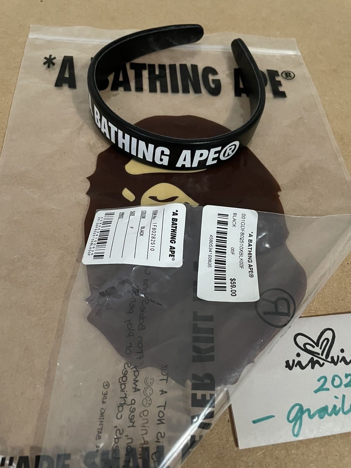 Bape Bathing ape headband black | Grailed