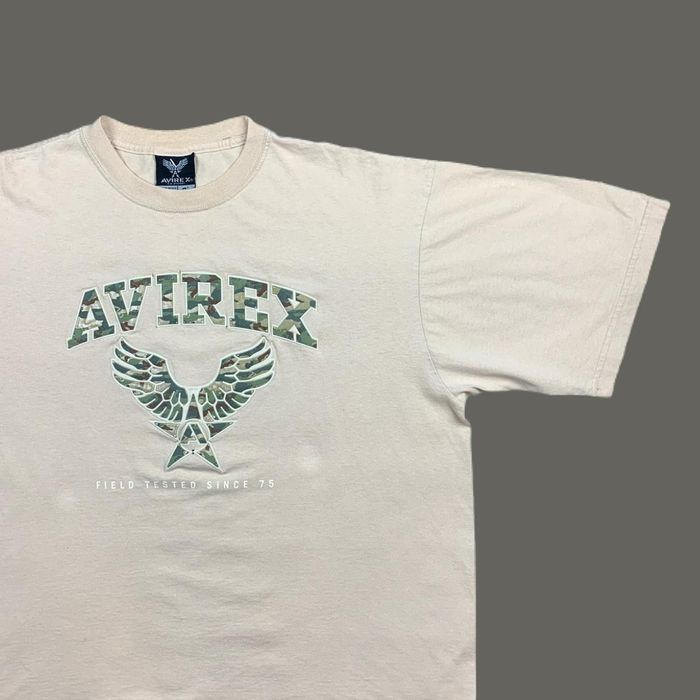 Vintage Vintage Avirex Aviation Tan And Camo T Shirt | Grailed