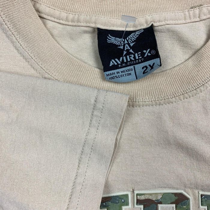 Vintage Vintage Avirex Aviation Tan And Camo T Shirt | Grailed