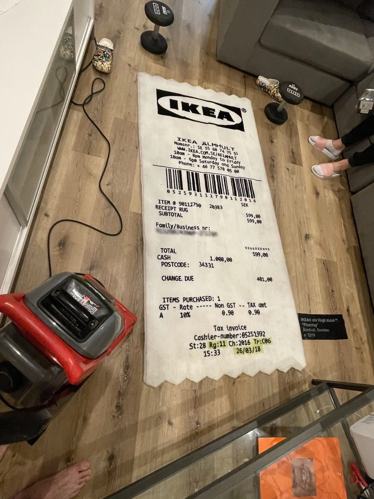 Ikea × Virgil Abloh Ikea Virgil Abloh Receipt Rug | Grailed