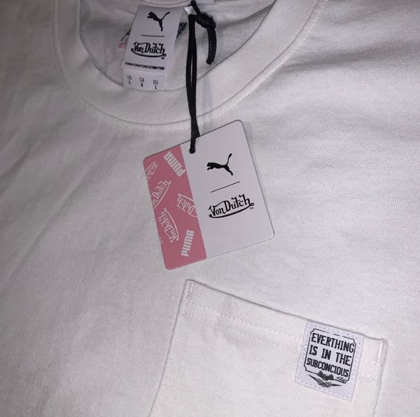 Puma Von Dutch x Puma Pocket t shirt designer white tee collab | Grailed