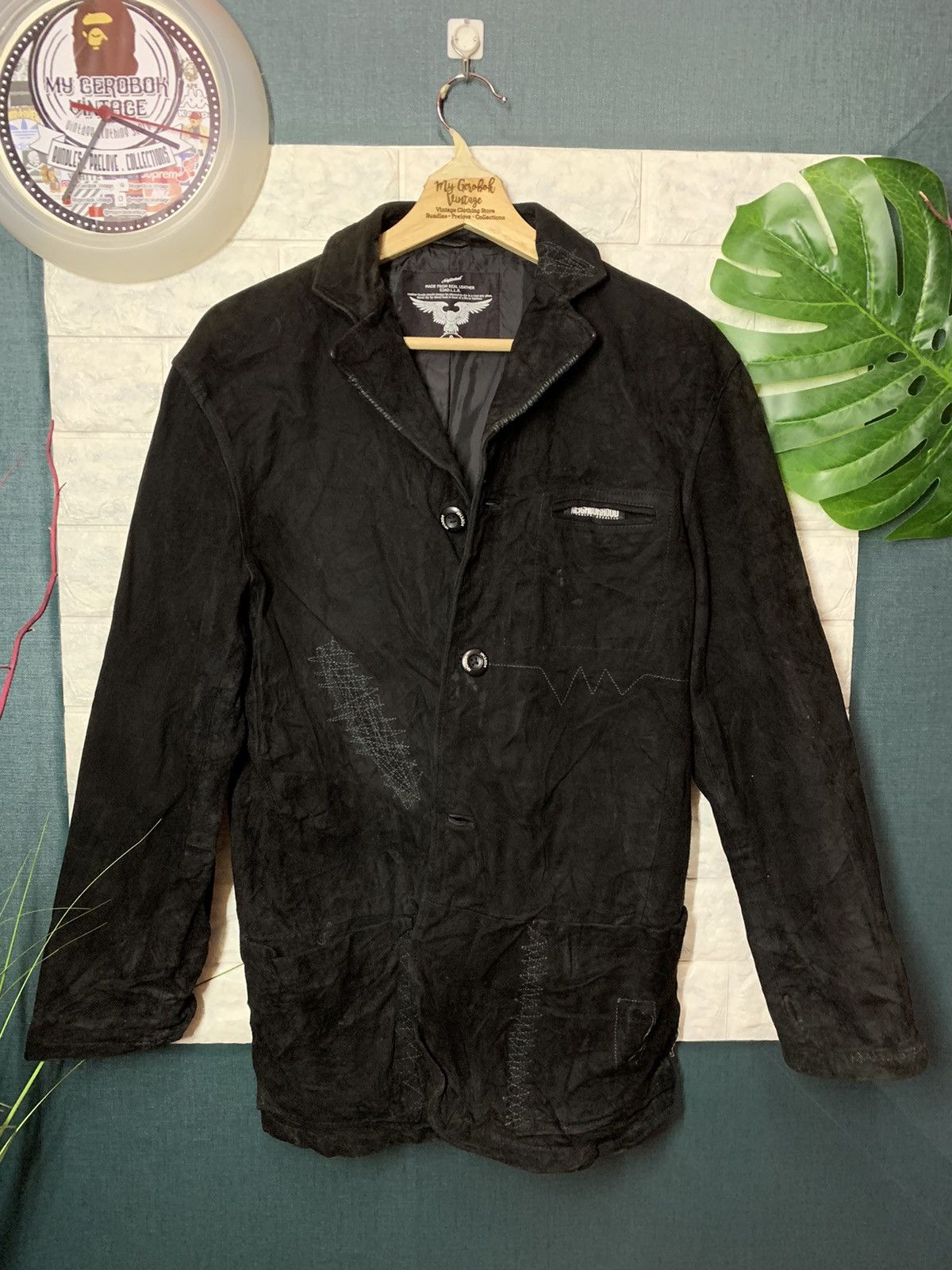 Japanese Brand × Neighborhood × Vintage RARE!! Jacket Leather ...