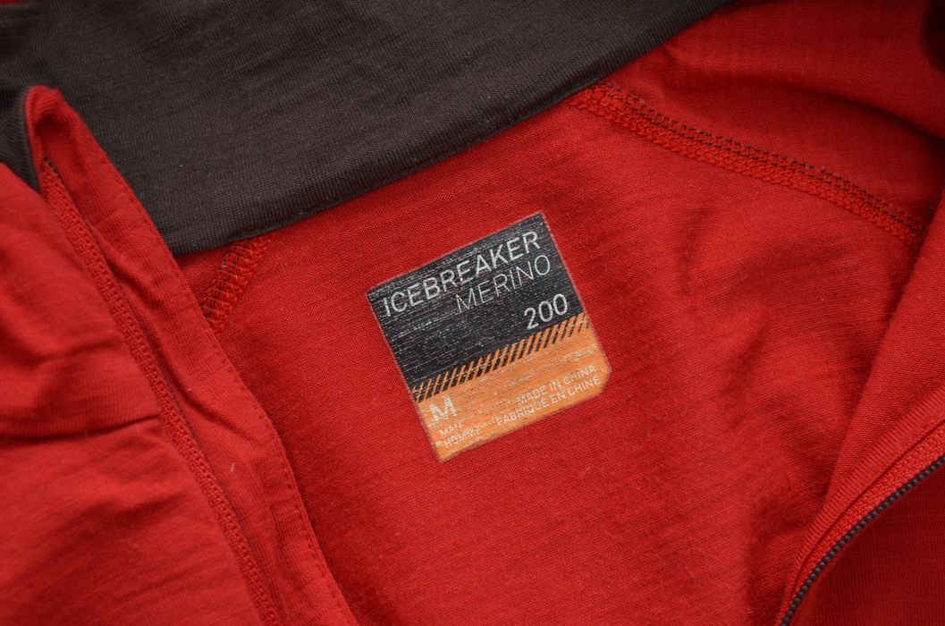 Ice Breaker ICEBREAKER 200 Merino Wool Red Activewear BodyFit Jumper ...