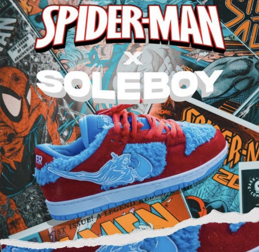 Hype × Sneakers × Streetwear SoleBoy Spider-Man Custom Suede Dunks 13 ...