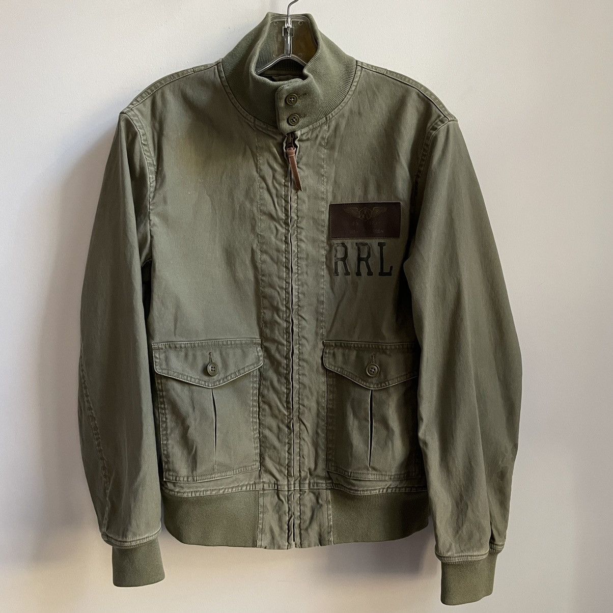 RRL Ralph Lauren Military Jacket Bomber 37J-1 USN Leather Patch | Grailed