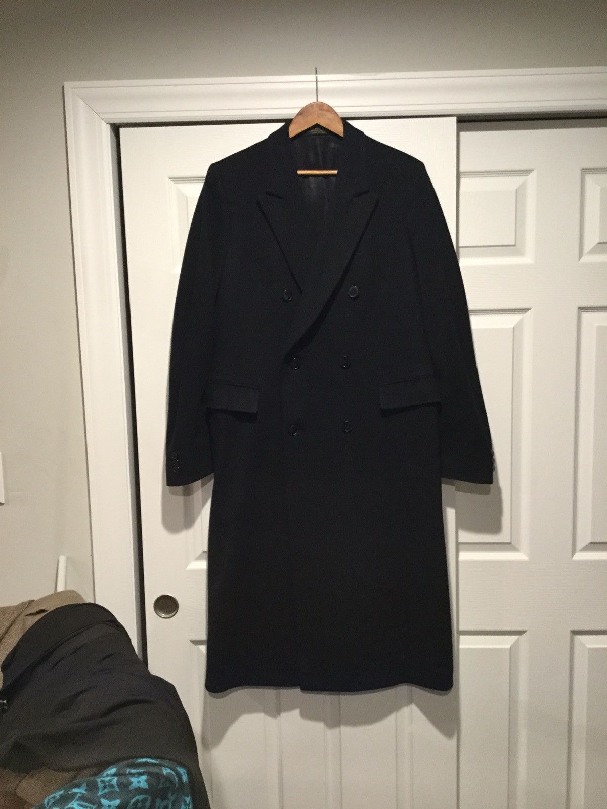 Yves Saint Laurent YVES SAINT LAURENT YSL VINTAGE BLACK OVERCOAT TRENCH ...