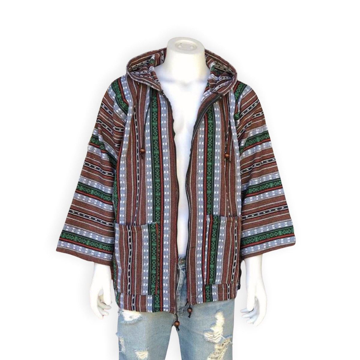 Outdoor Life × Streetwear × Vintage Light Jacket with Hood Thai Style ...