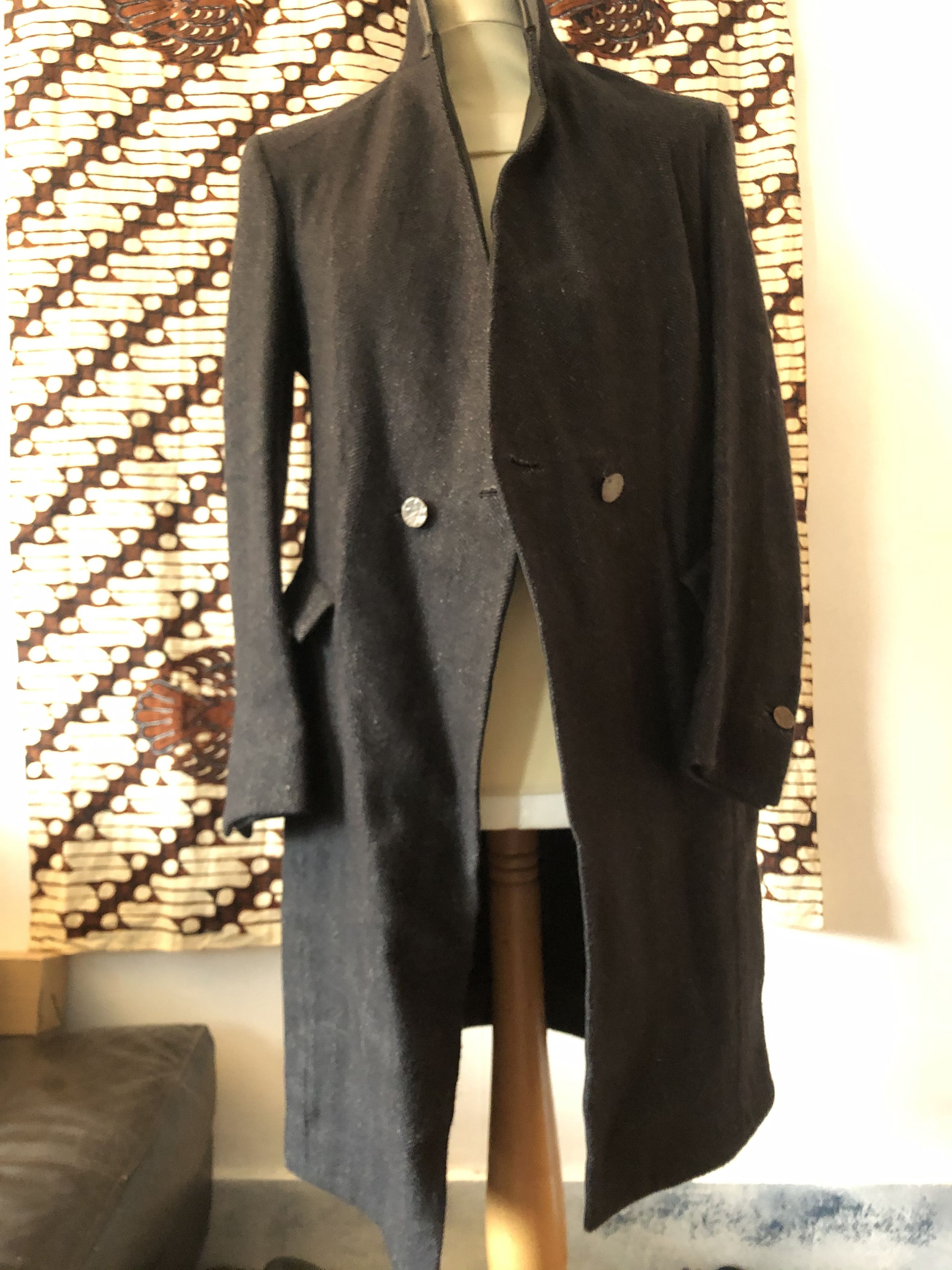 Cedric Jacquemyn × Devoa Cedric Jacquemyn Leather & Linen Coat | Grailed