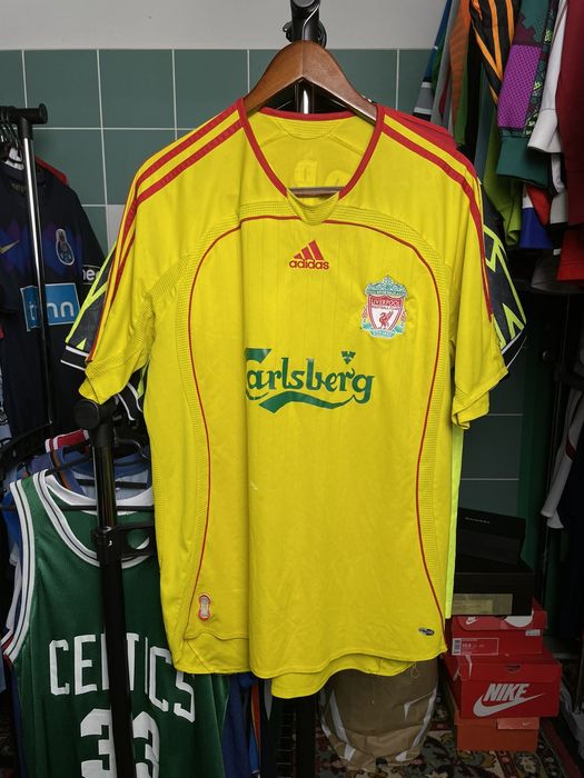 Adidas Liverpool 2006-2007 Yellow Gerrard adidas Carlsberg Soccer | Grailed