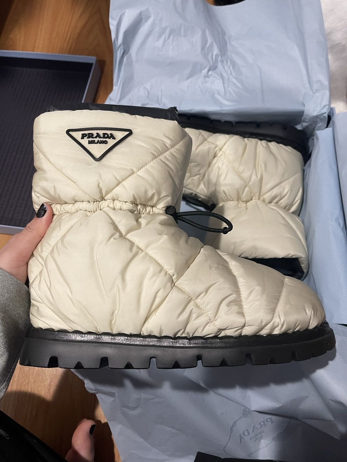 Prada Prada Logo Quilted Snow Boots | Grailed