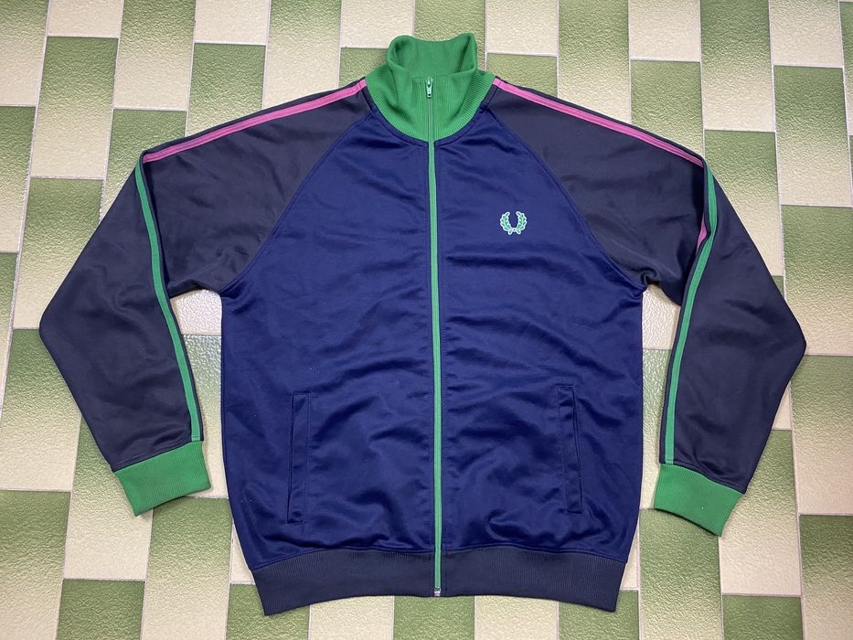 Vintage Fred Perry Full Zip Track Jacket Tracktop Jacket Navy Blue ...