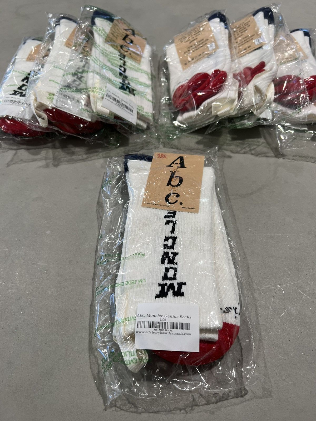 Moncler Abc. x Moncler Genius Pull-Tab Socks S/M Deadstock | Grailed