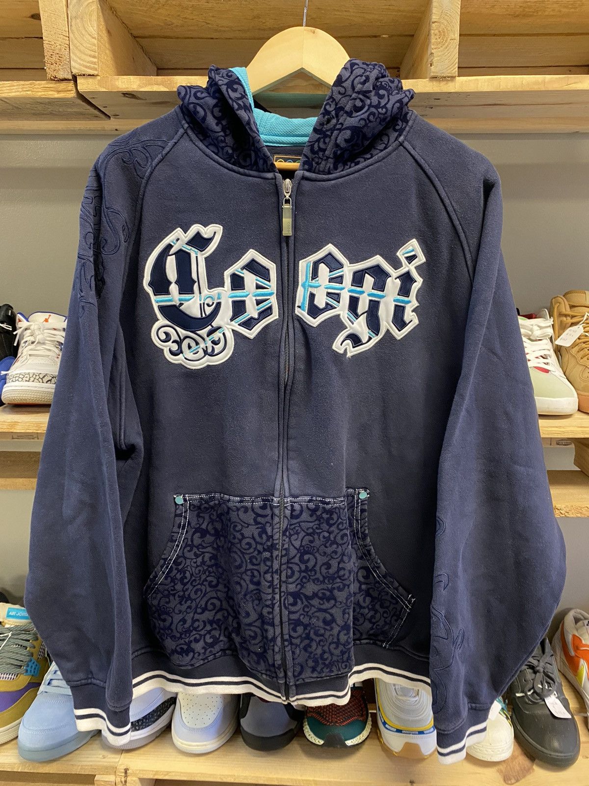 Coogi Coogi Embossed Logo Font Hoodie | Grailed