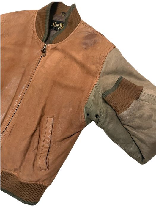 Scully Leather Scully Faded Leather Bomber Jacket | Grailed