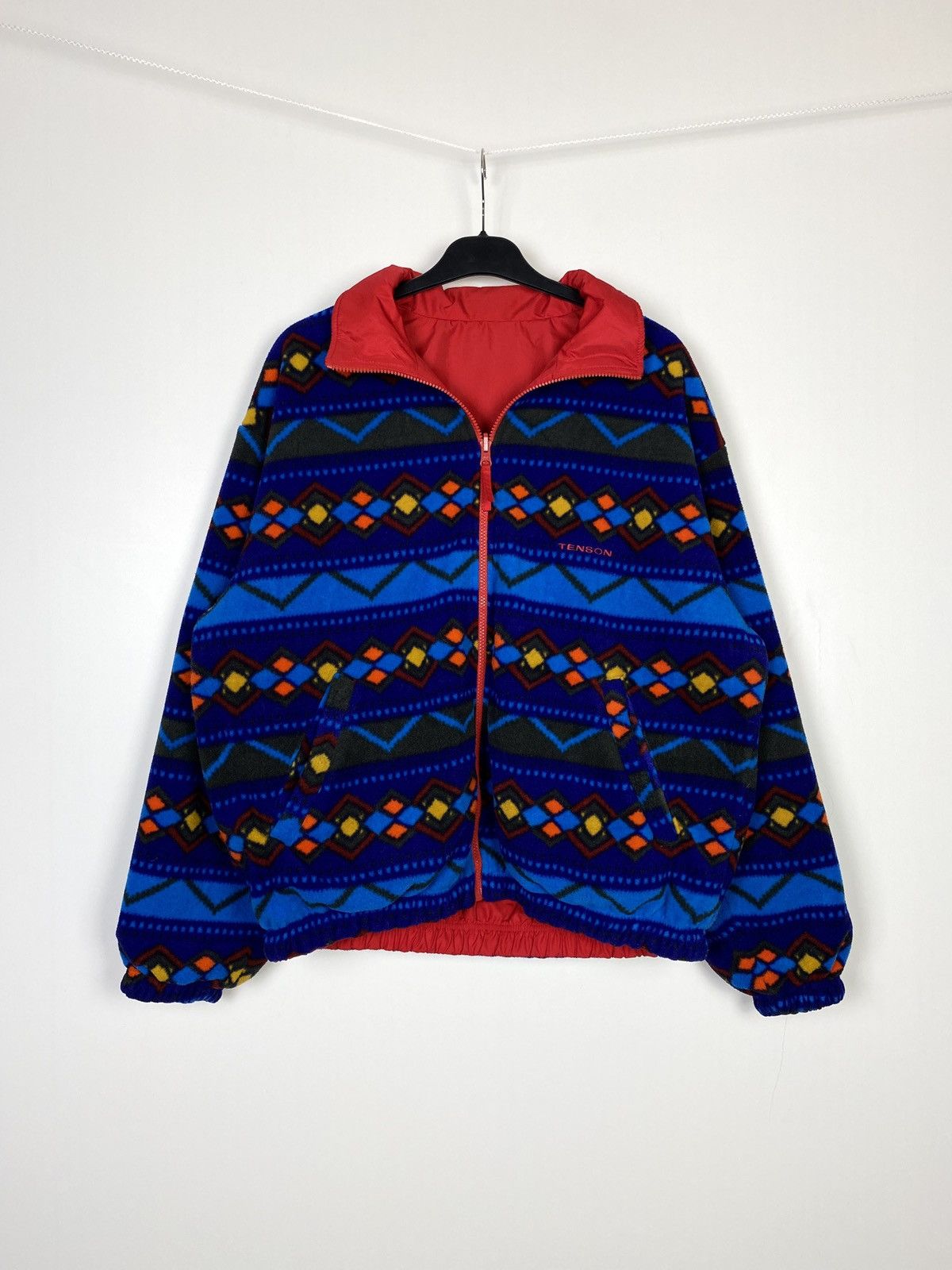Ski × Vintage ️Rare ️Tenson Reversible Fleece Aztec Jacket y2k vtg ...