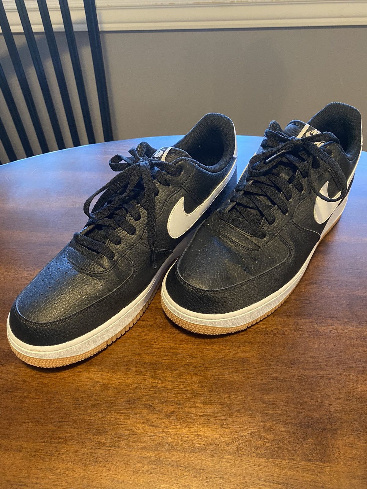 Nike Nike Air Force 1 (AF1) Black and White with Rubber Bottom | Grailed