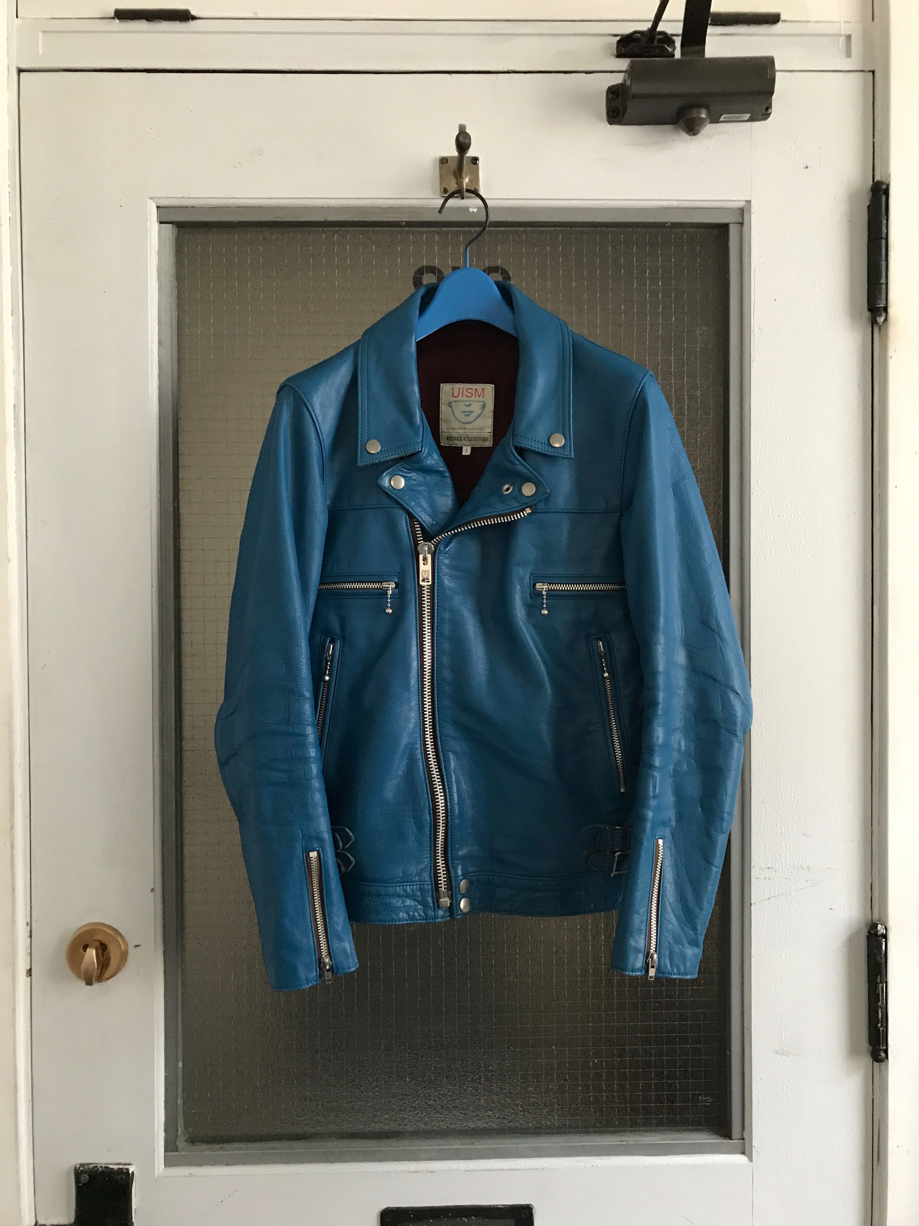 Undercover FINAL DROP! Electric Turquoise Blue Leather Rider Jacket ...
