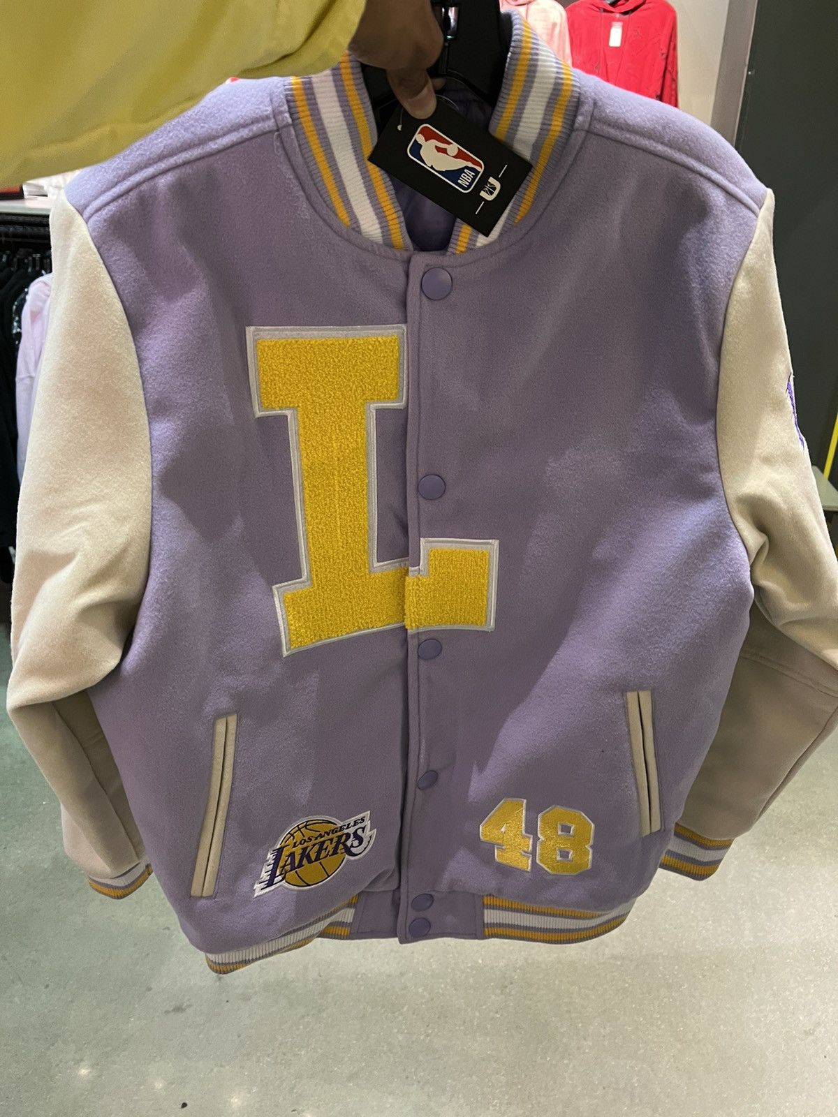 NBA Deadstock Los Angeles Lakers Colorblock Letterman Jacket | Grailed