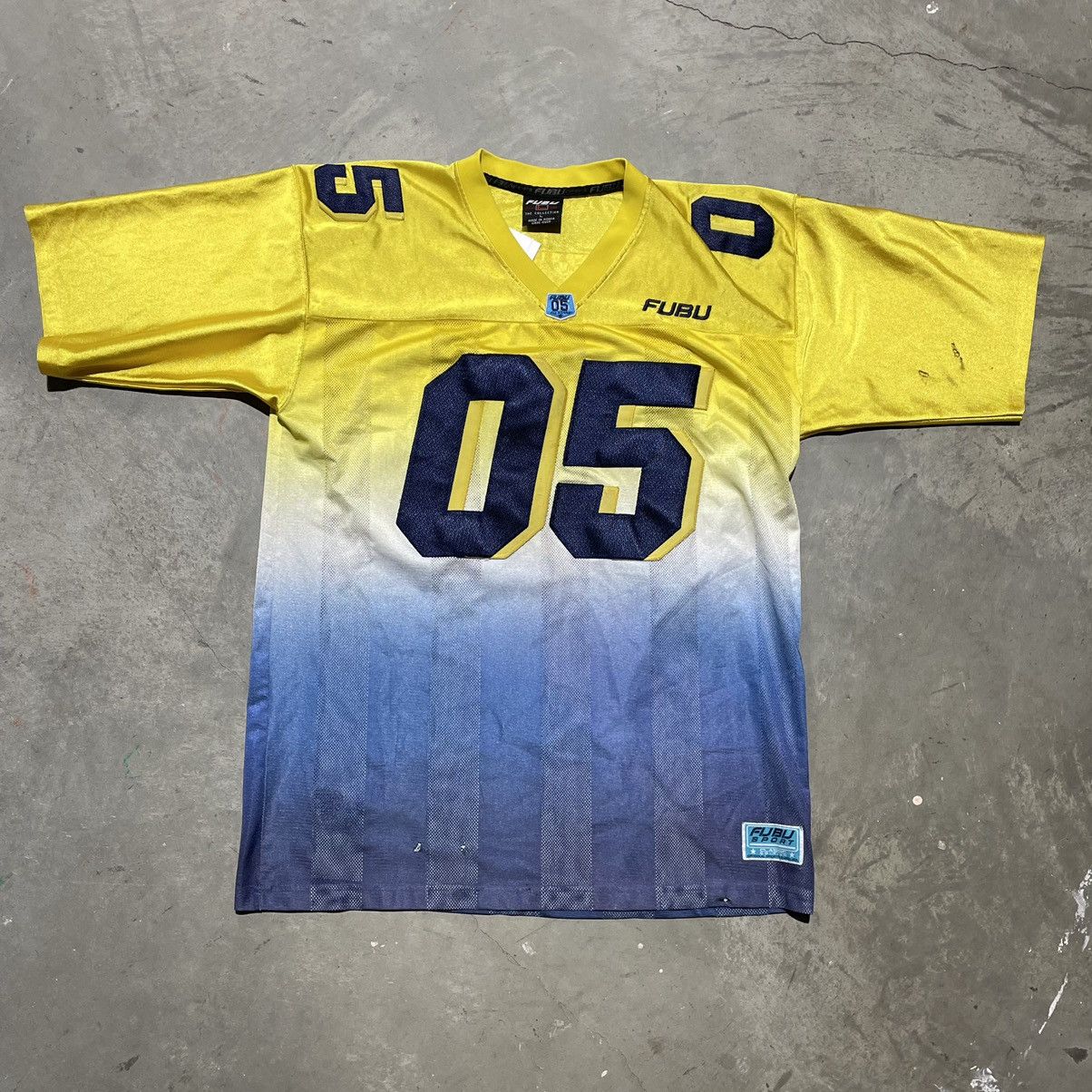 Vintage Fubu Jersey 05 Gradual Yellow Blue | Grailed