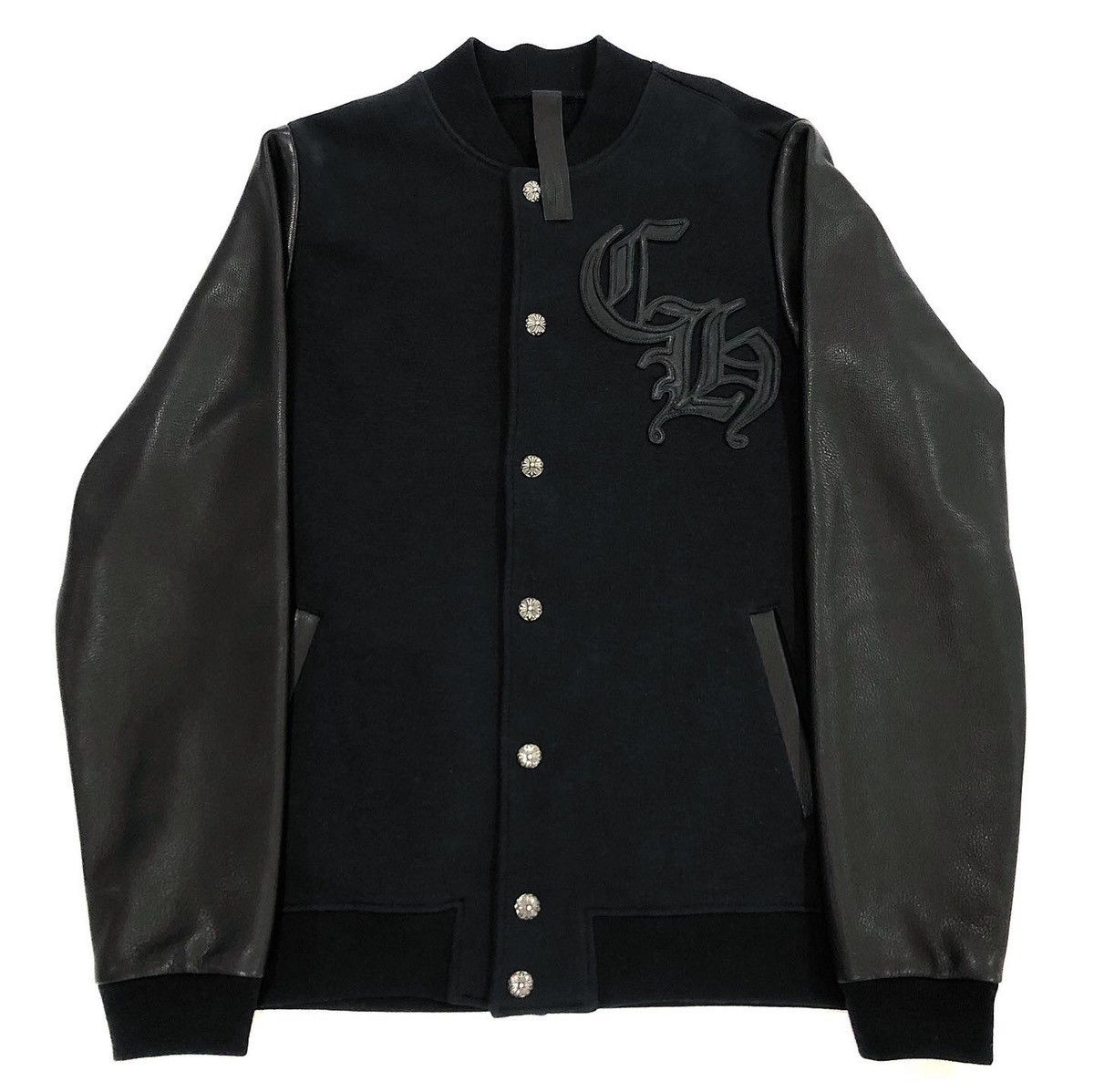 Chrome Hearts Chrome Hearts Black Letterman Varsity Jacket | Grailed