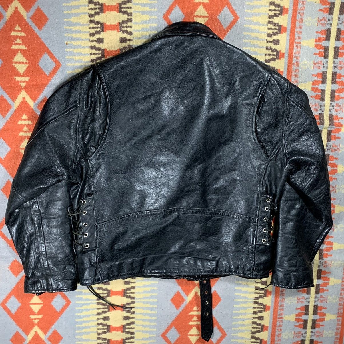 Vintage Vintage 1990’s Bones Leather Motorcycle Biker Jacket Harley ...