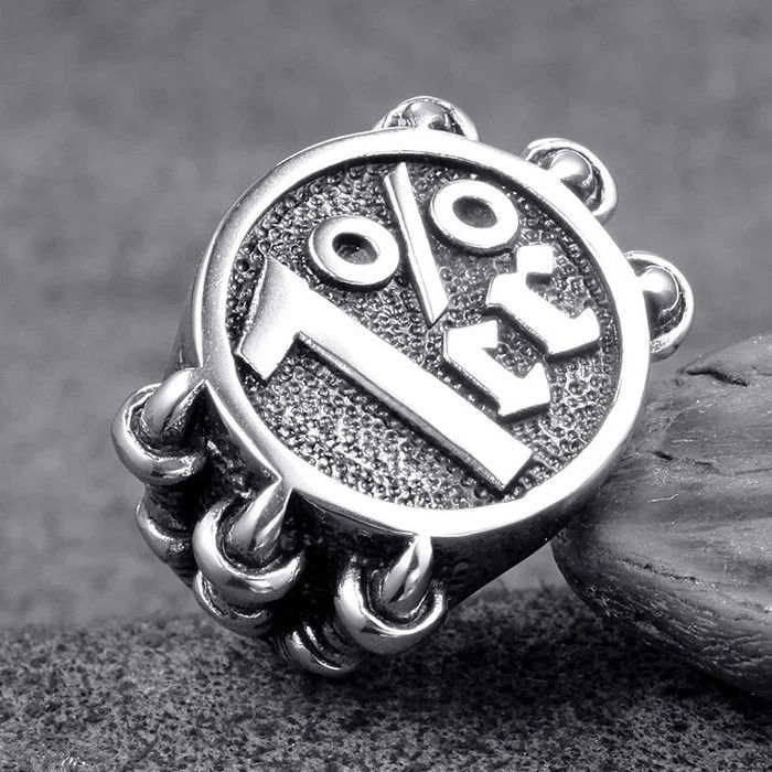 Custom × Jewelry 1%er Ring Heavy Metal Dragon Claw Ring Motorcycle Band ...