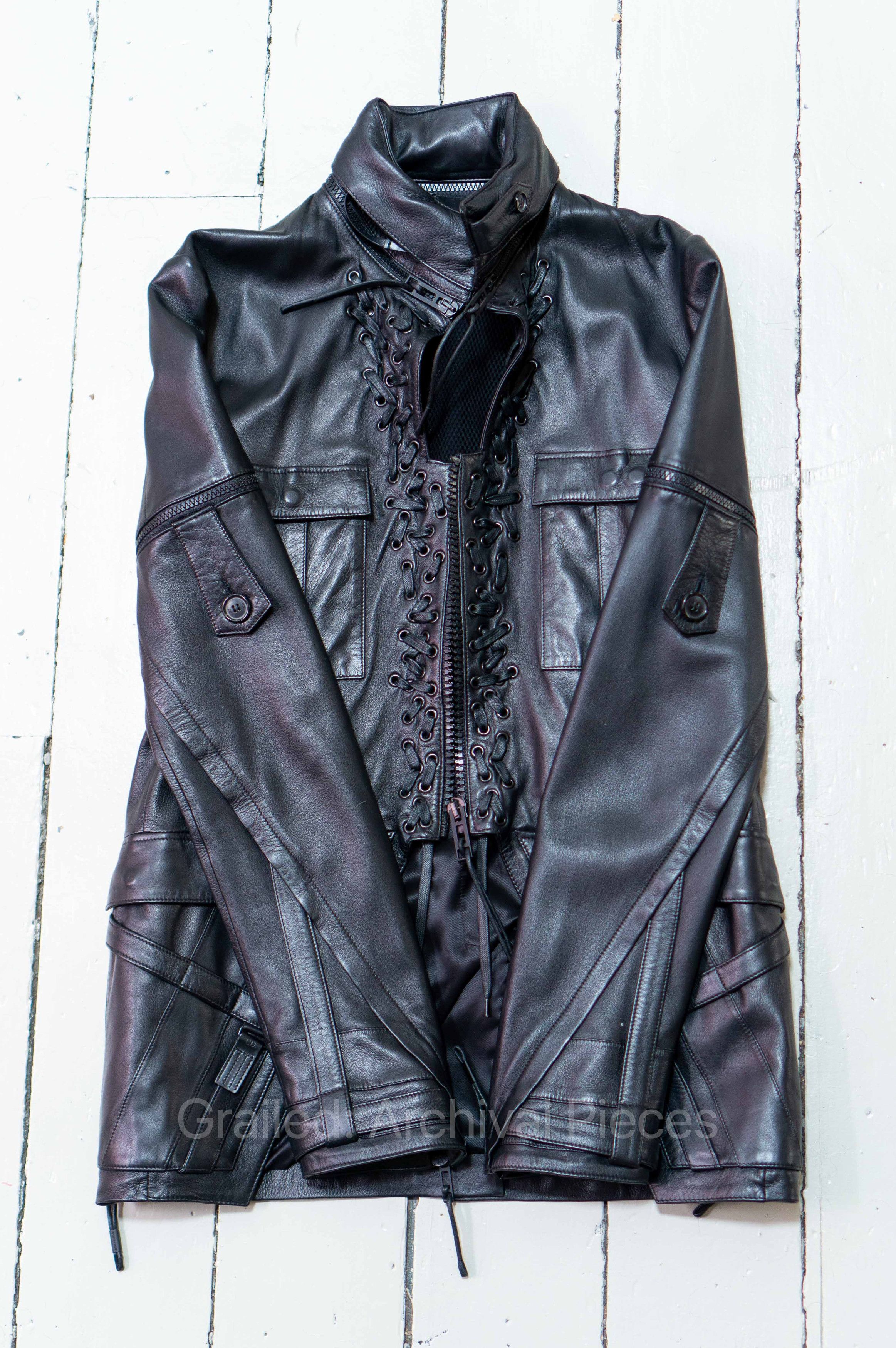 Dior Dior Homme 2004 Hedi Slimane Strip Leather Jacket | Grailed