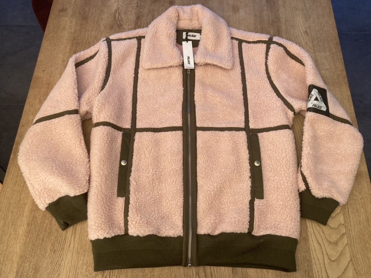 Palace Sherpa Flight Jacket in pink / olive | Grailed