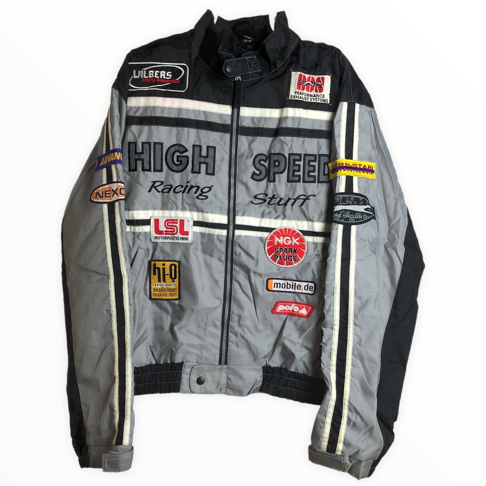 Other × Vintage High speed black grey motorcycle racing jacket vintage ...