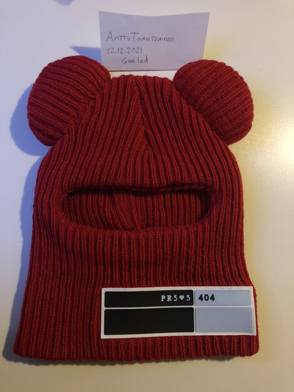 Japanese Brand OG Red Jose Wong Picky Beanie Mask Prada Mickey Mouse ...