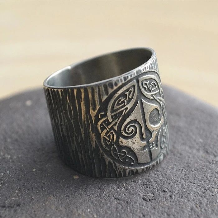 Jewelry Norse Mythology Goddes Hel Ring Viking Hela Runes Rings Ban ...