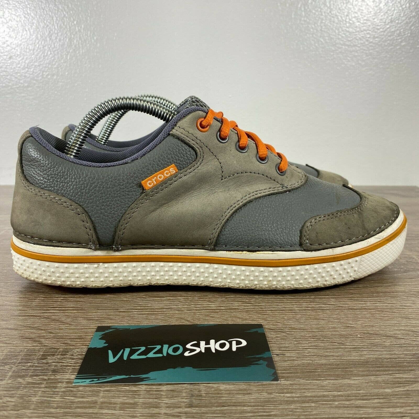 Crocs Crocs Preston Leather Spikeless Gray Golf Shoes Men 8 18976 | Grailed