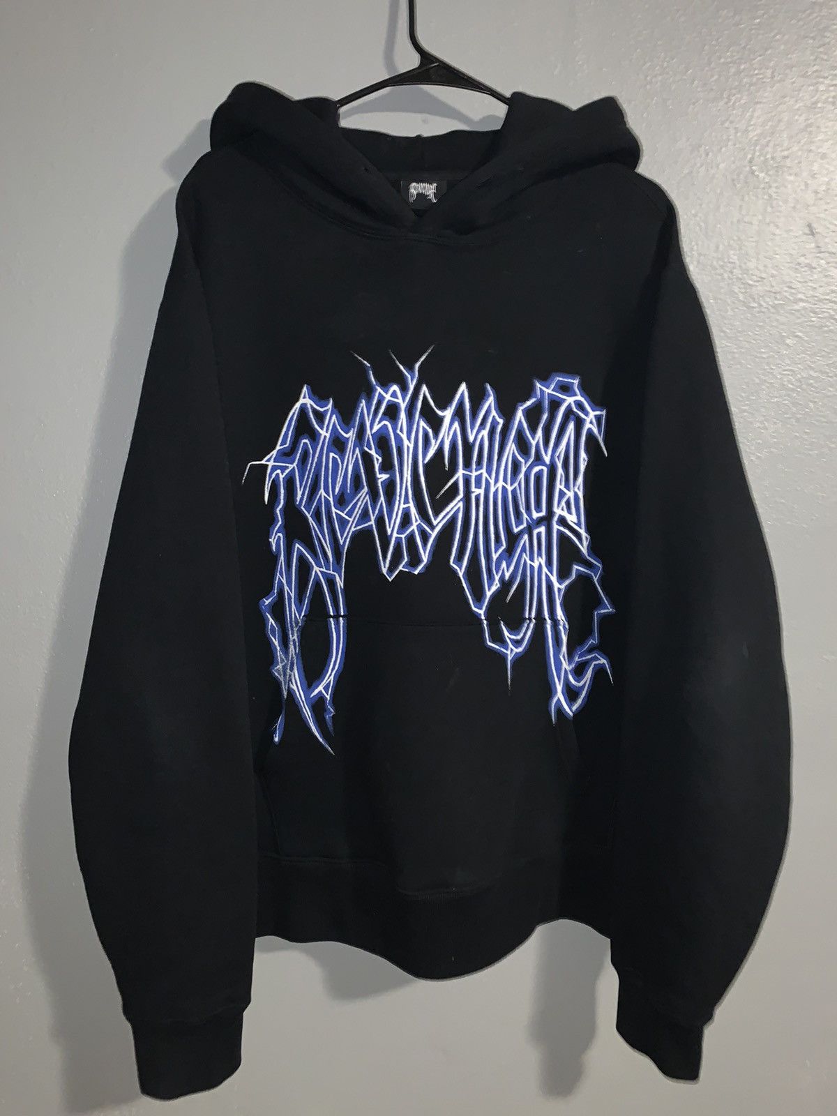 Revenge Revenge Blue Lightning Hoodie Black | Grailed