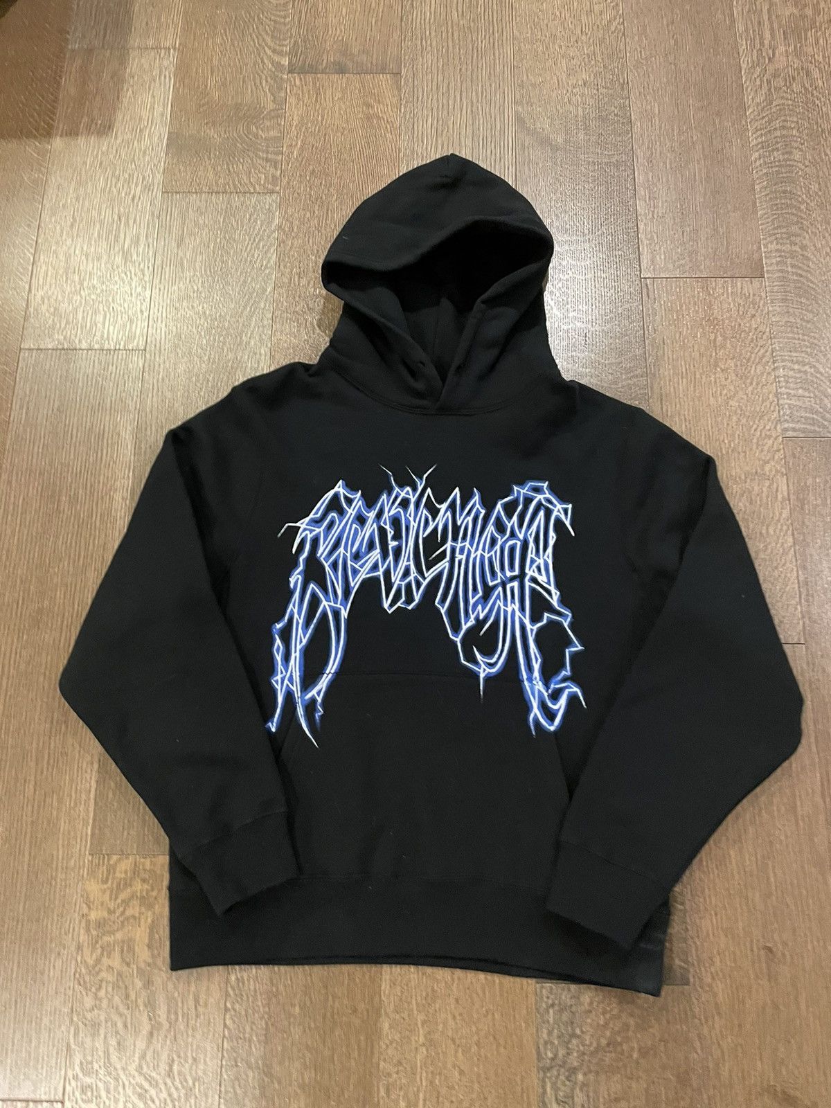 Revenge Revenge Blue Lightning Hoodie Black | Grailed