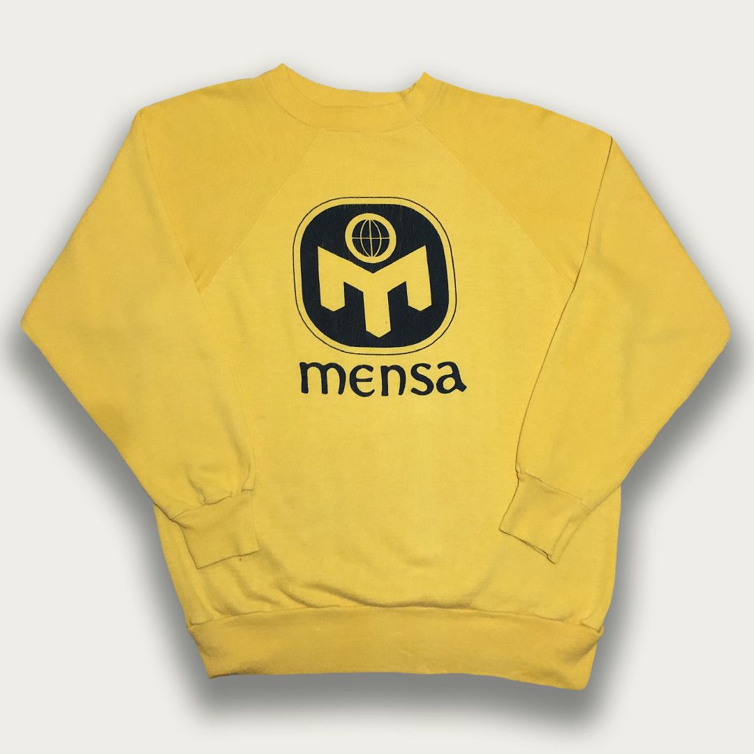 Vintage Vintage 70's Mensa Yellow Sweatshirt | Grailed