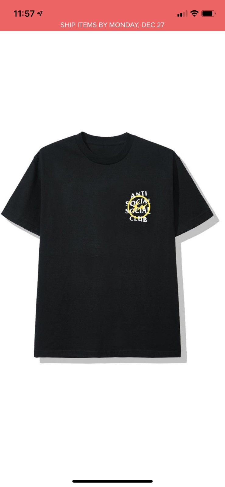Anti Social Social Club × Fragment Design Assc x fragment yellow bolt ...