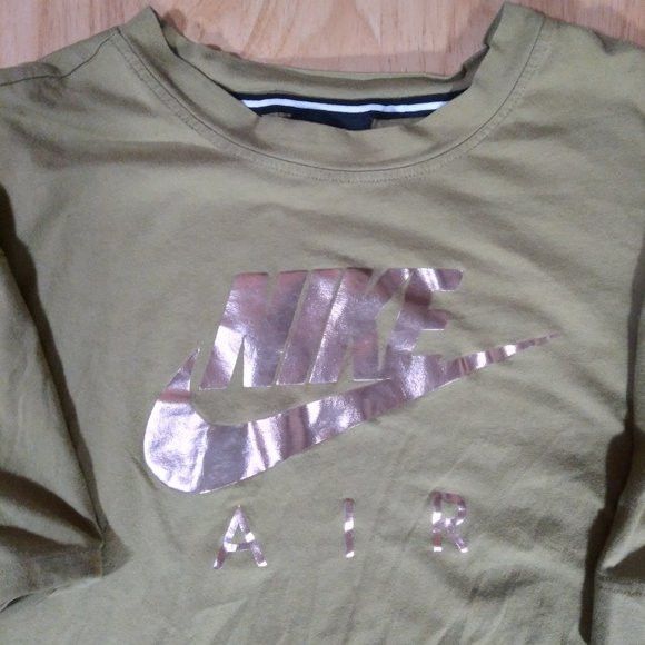 Nike × Streetwear × Vintage Vintage Nike Air Metallic Gold Logo T-Shirt ...