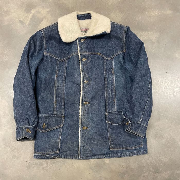 Vintage 60s Lee Storm Rider Denim Sherpa Lined Chore Jacket West | Grailed