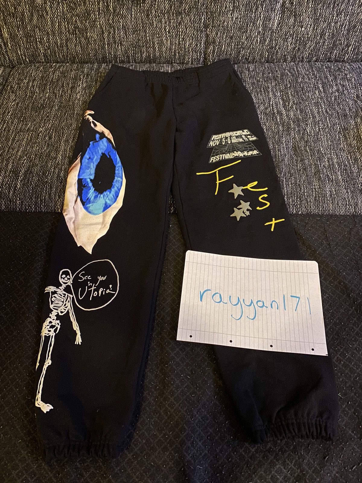 Travis Scott Astroworld 2021 Merchandise - Black Sweatpants | Grailed