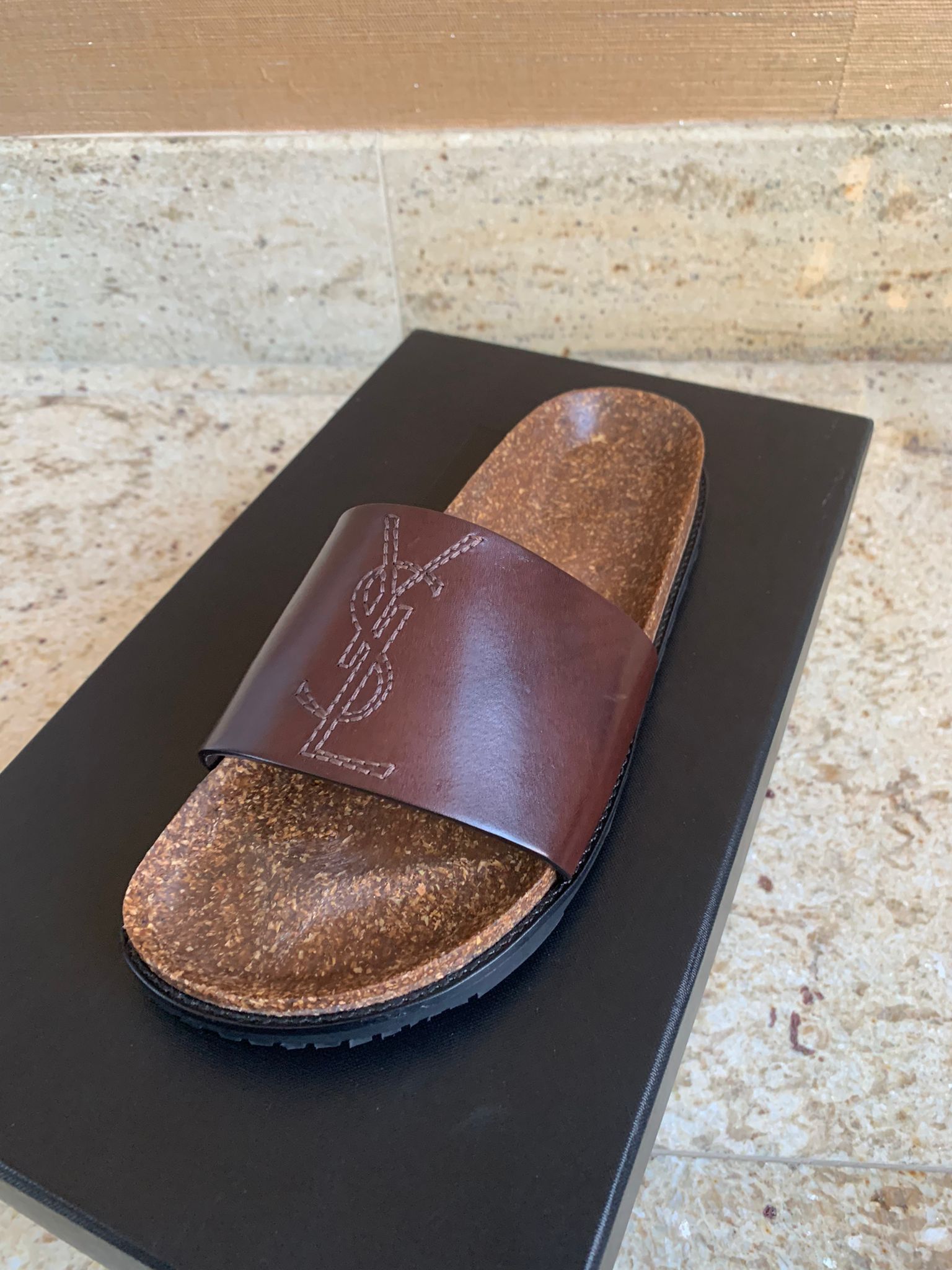 Saint Laurent Paris Jimmy YSL Embroidered Sandal | Grailed