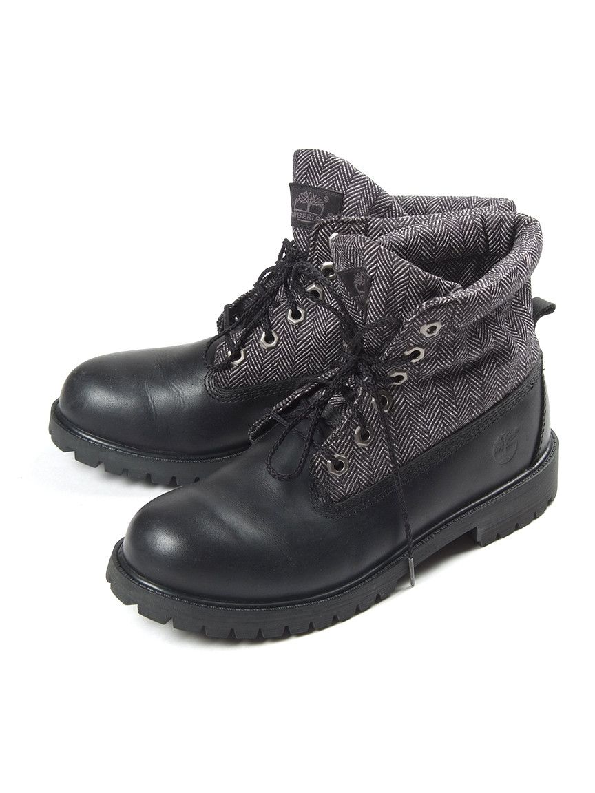 Harris Tweed × Timberland Timberland Tweed Leather Black High Lace Up ...