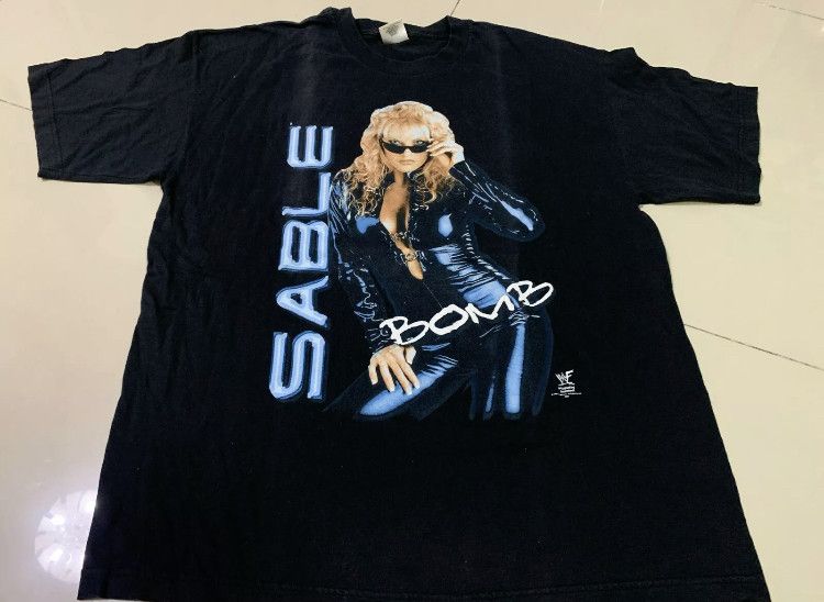 Vintage 90's WWF Sable Bomb Me Pleaze Wrestling T Shirt | Grailed