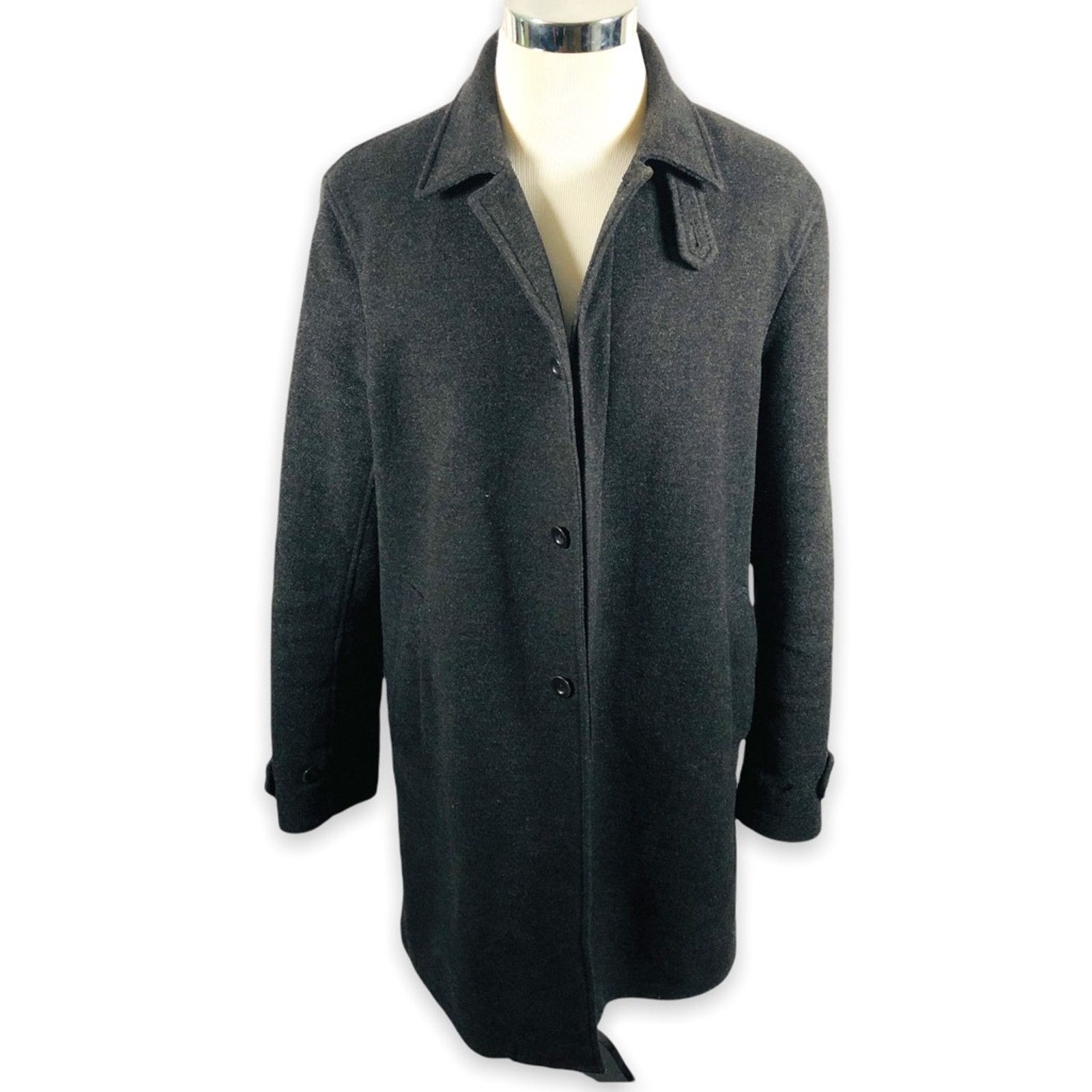 Theory Theory Coat Gray Knee Length Button Peacoat Wool Blend XL | Grailed