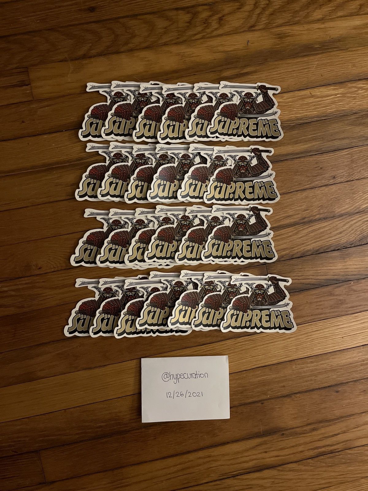 Supreme Supreme x Sean Cliver ‘Samurai’ Sticker Lot of 25 | Grailed