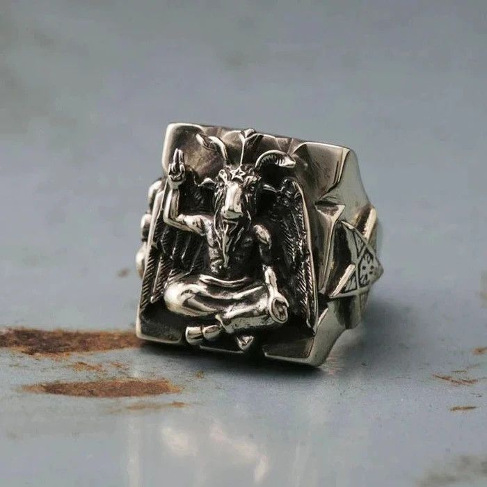 Custom Ring Demon Satan Pentagram Heraldic Ring Gothic | Grailed
