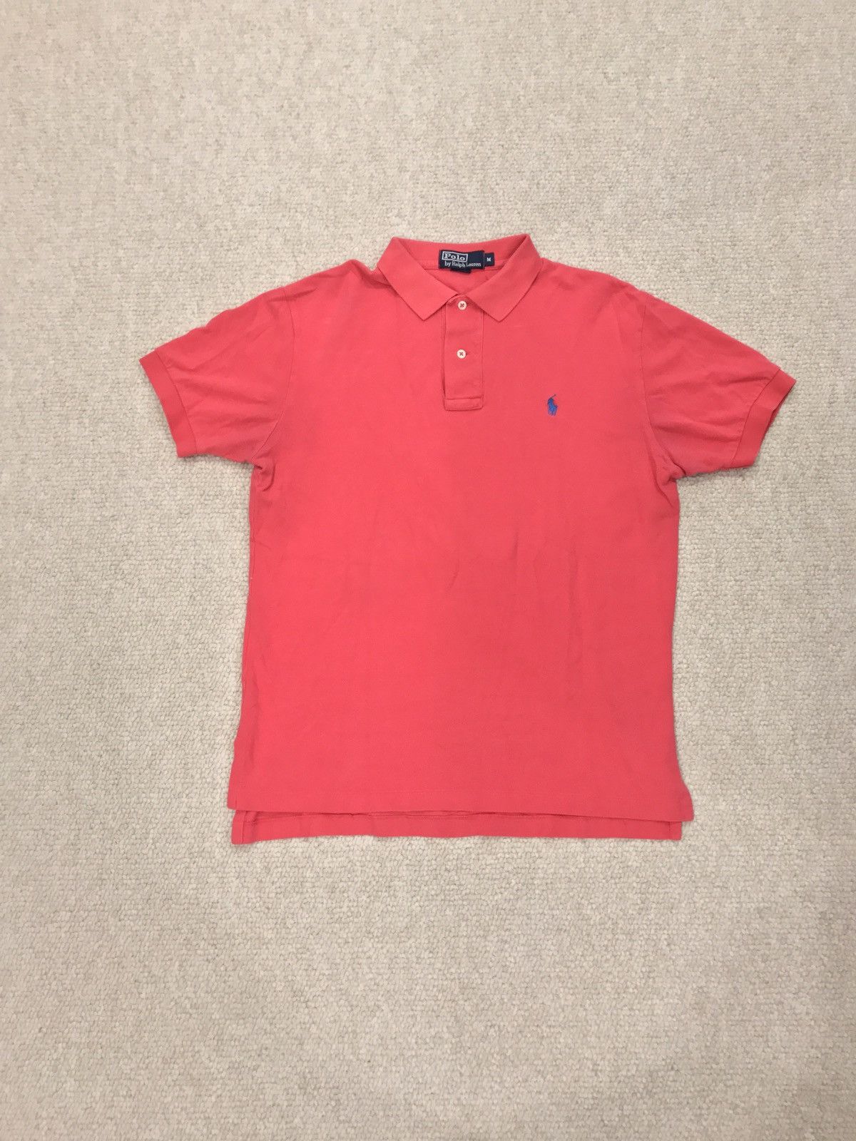 Polo Ralph Lauren Coral/Salmon Polo with Blue Pony | Grailed