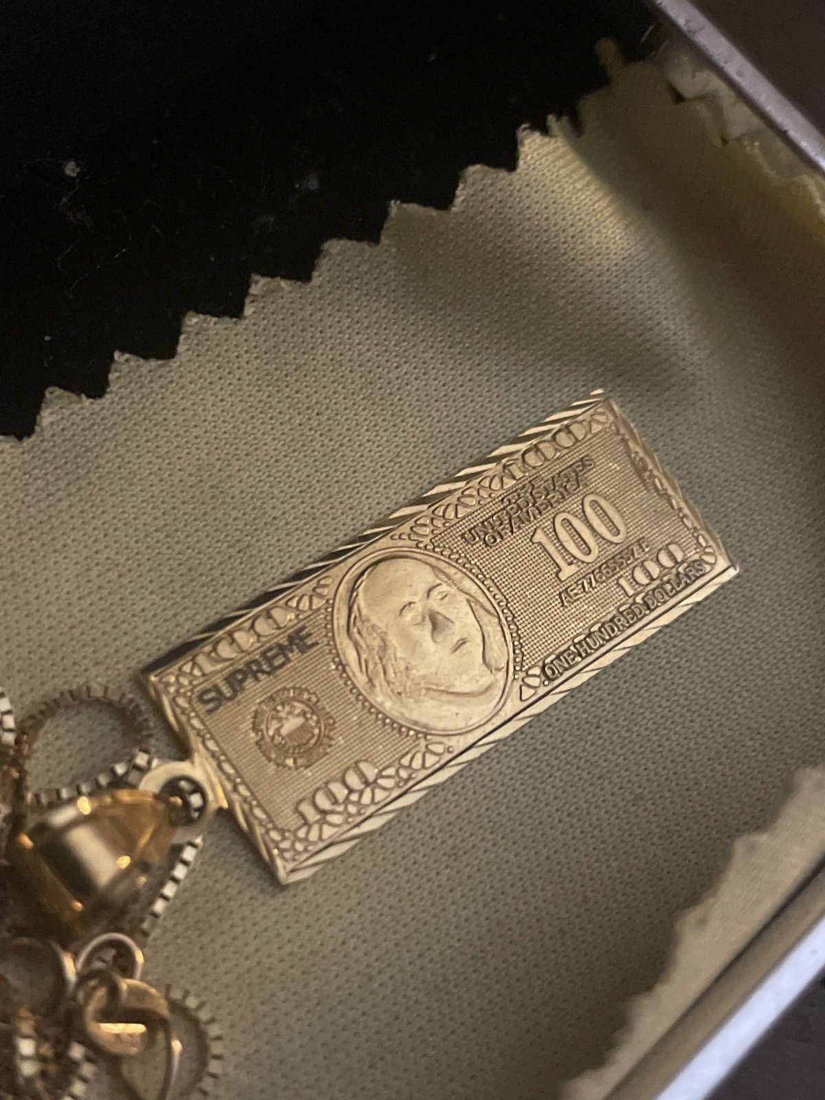 Supreme 100 dollar bill chain 14k gold | Grailed