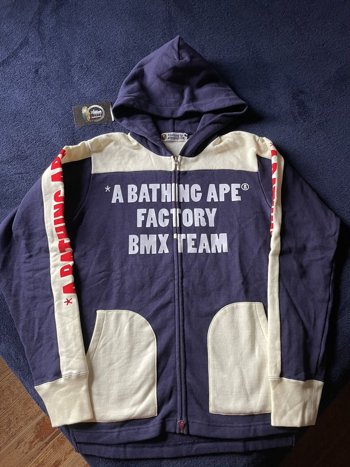 Bape Bape BMX Factory Team Logo ZIP Up Hoodie | Grailed