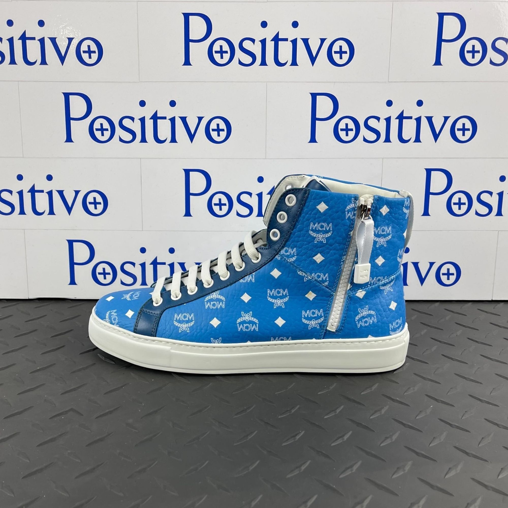 MCM MCM Mens Blue High Top Sneakers US 9 EU 42 New with Defects | Grailed